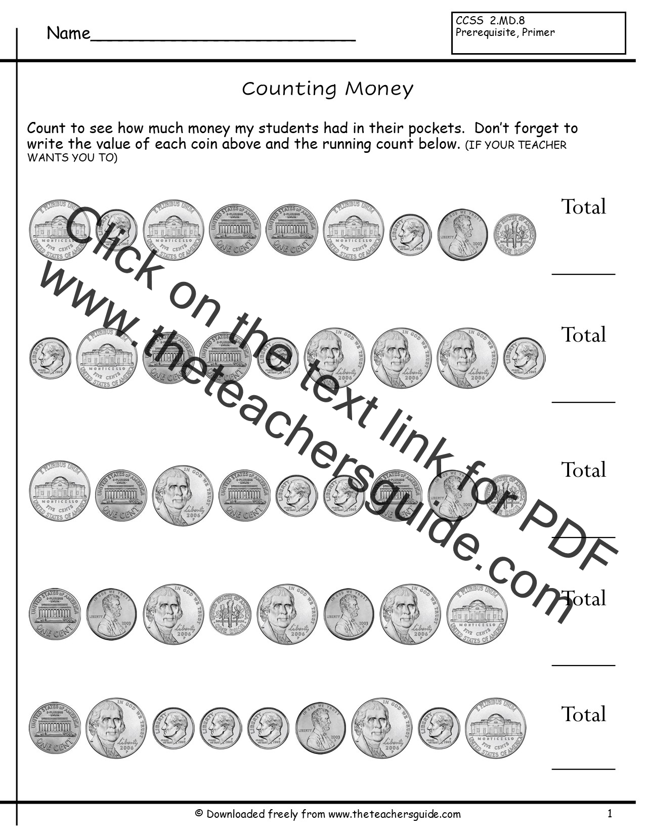 Counting Coins Worksheets From The Teacher s Guide Counting Coins Worksheets From The Teacher s Guide