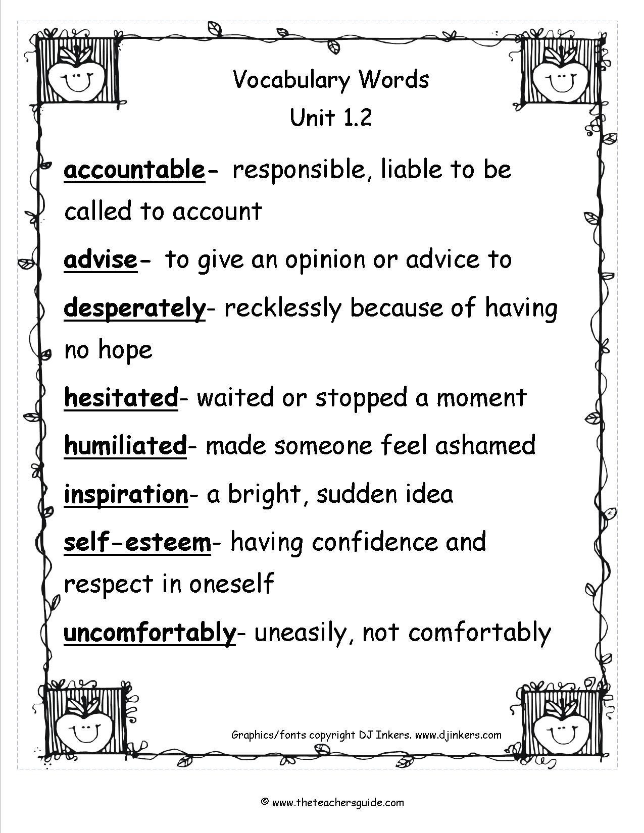 Wonders Fourth Grade Unit One Week Two Printouts Wonders Fourth Grade Unit One Week Two Printouts