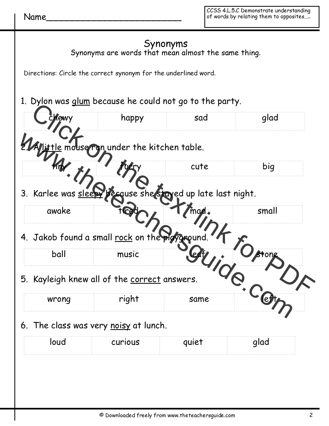 Antonyms And Synonyms Worksheets From The Teacher s Guide Antonyms And Synonyms Worksheets From The Teacher s Guide