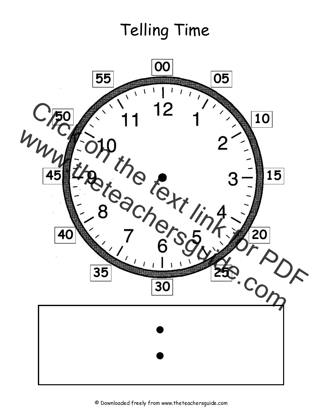 Telling Time Worksheets From The Teacher s Guide