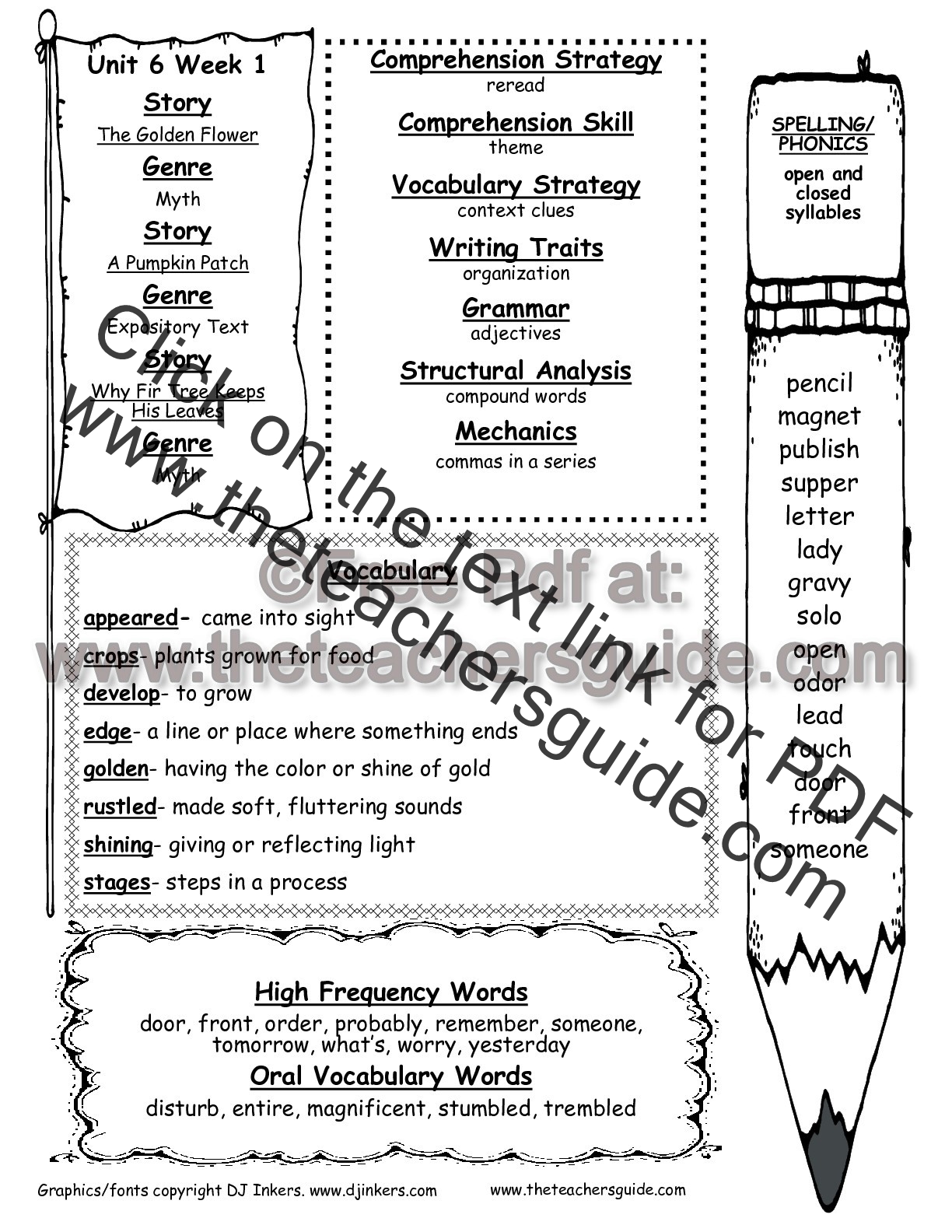 Wonders Second Grade Unit Six Week One Printouts Wonders Second Grade Unit Six Week One Printouts