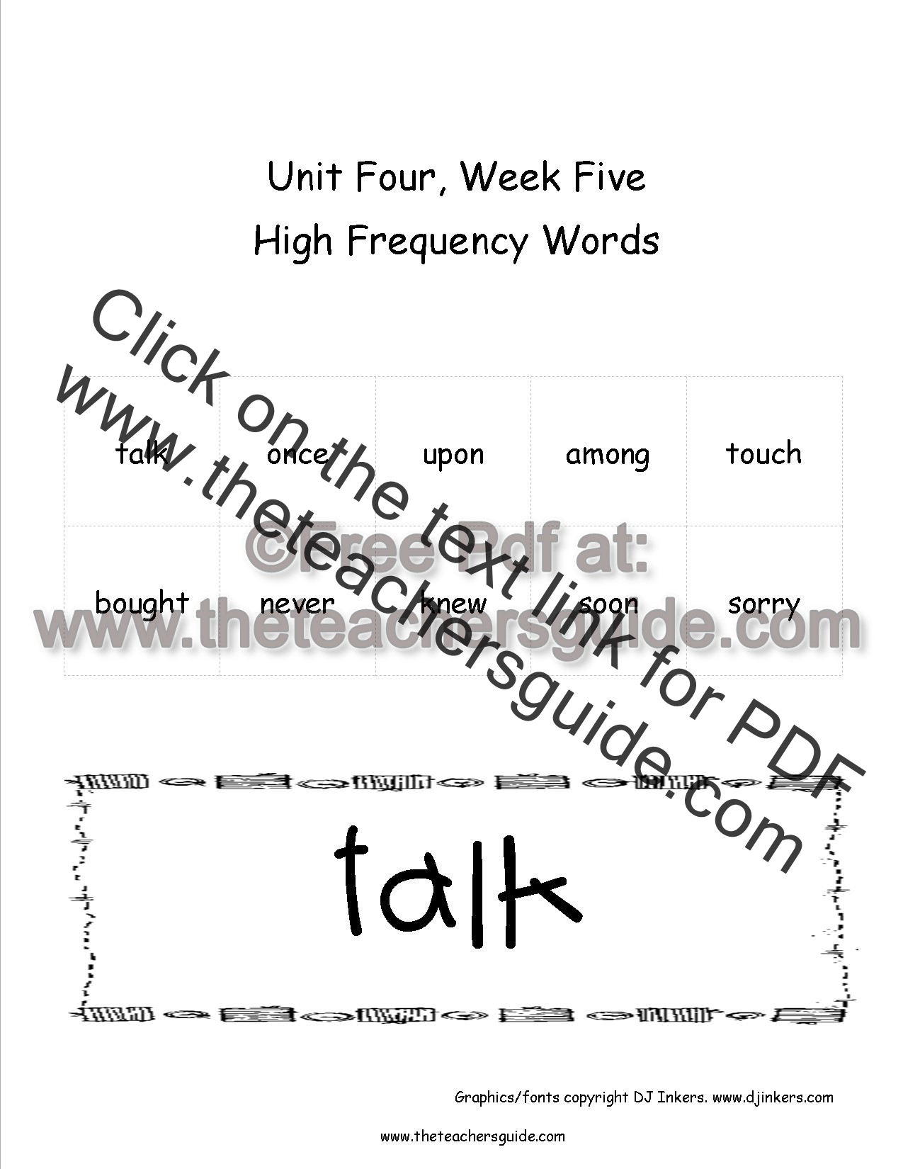 Wonders Second Grade Unit Four Week Five Printouts